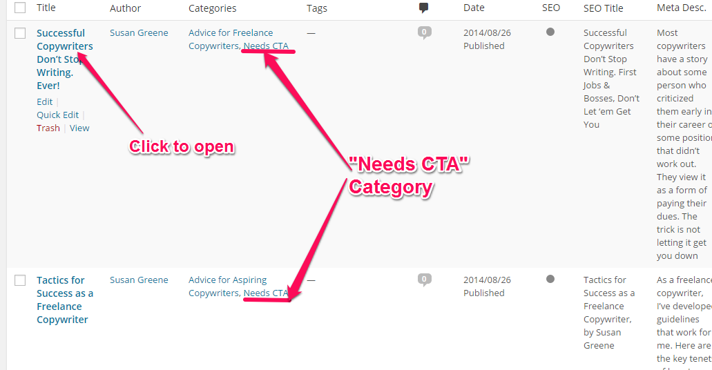 How to Change CTA - Susan Greene Copywriter
